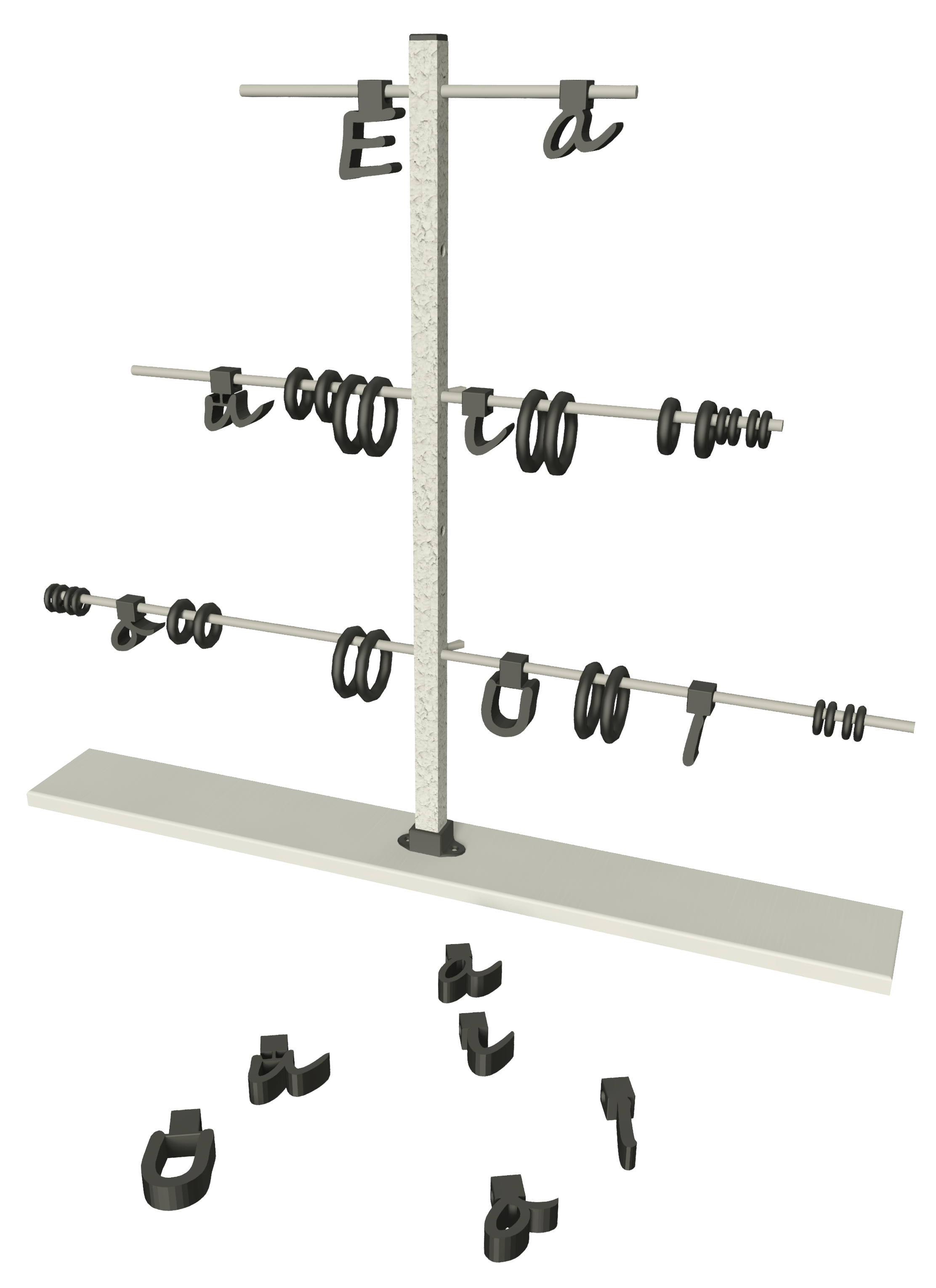 Conjunto de vocales para el árbol de anillas horizontal